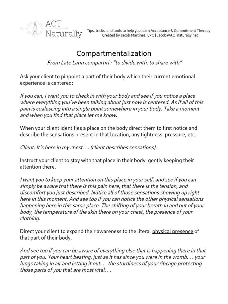 ACT Compartmentalization | PDF