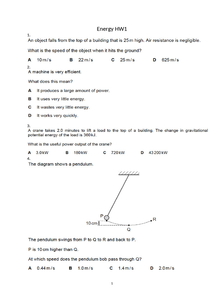 Energy - HW1 | PDF