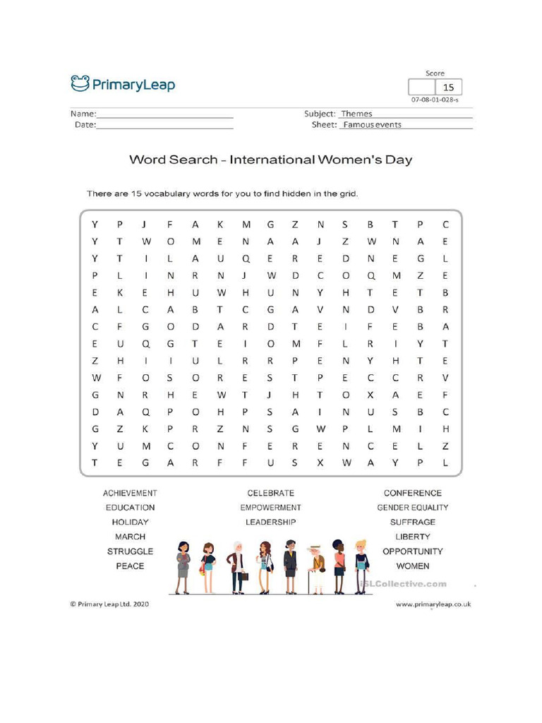 Wordsearch On Internaional Woman's Day | PDF