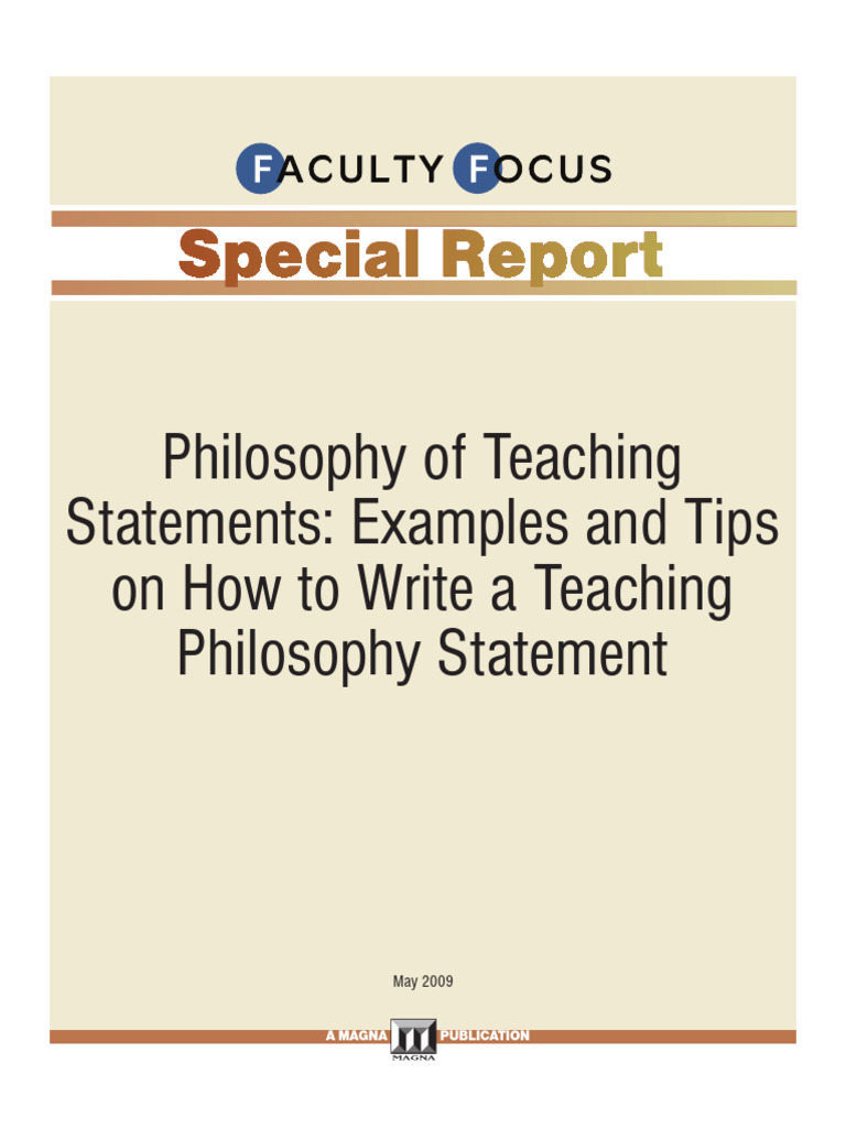 Teaching Philosophy Guide for Educators | PDF | Philosophy Of Education ...