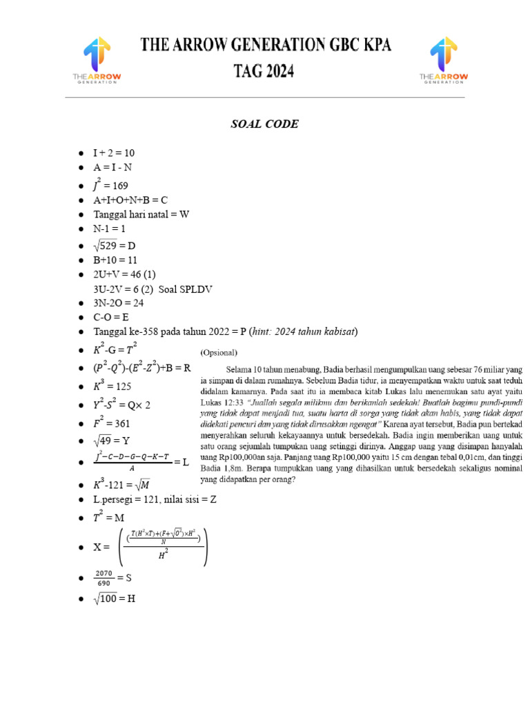 Soal Code 1 | PDF
