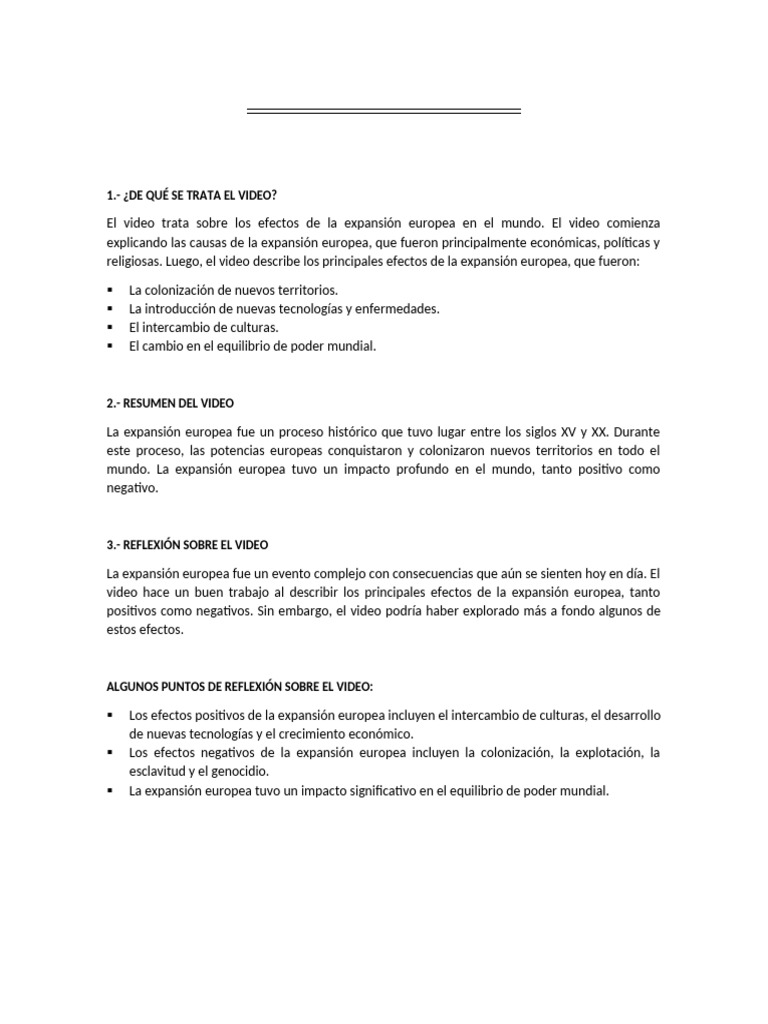 Impacto de la Expansión Europea | PDF