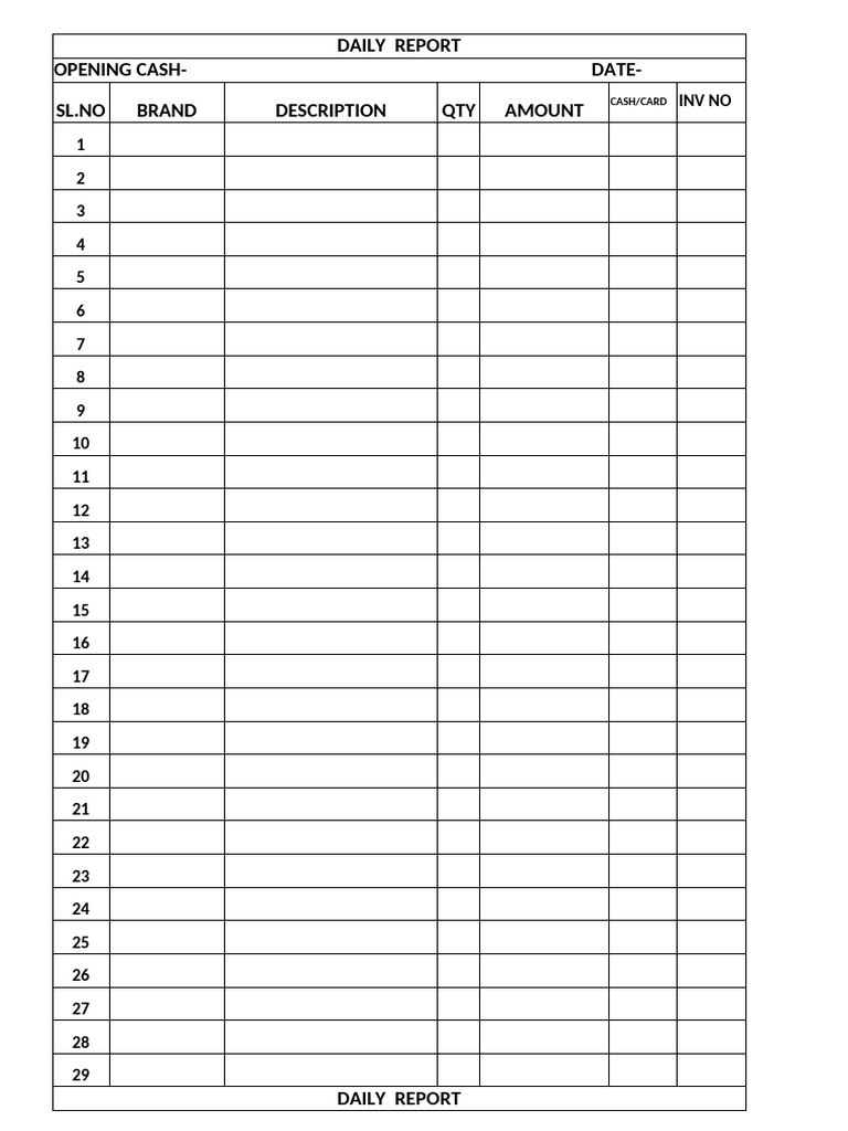 Daily Report Format | PDF