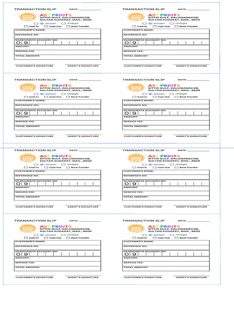 abt transaction slip sample | PDF