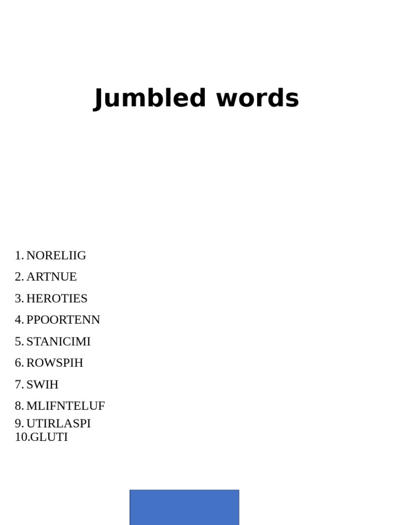 Week 2 Jumbled Words - Tuesday | PDF