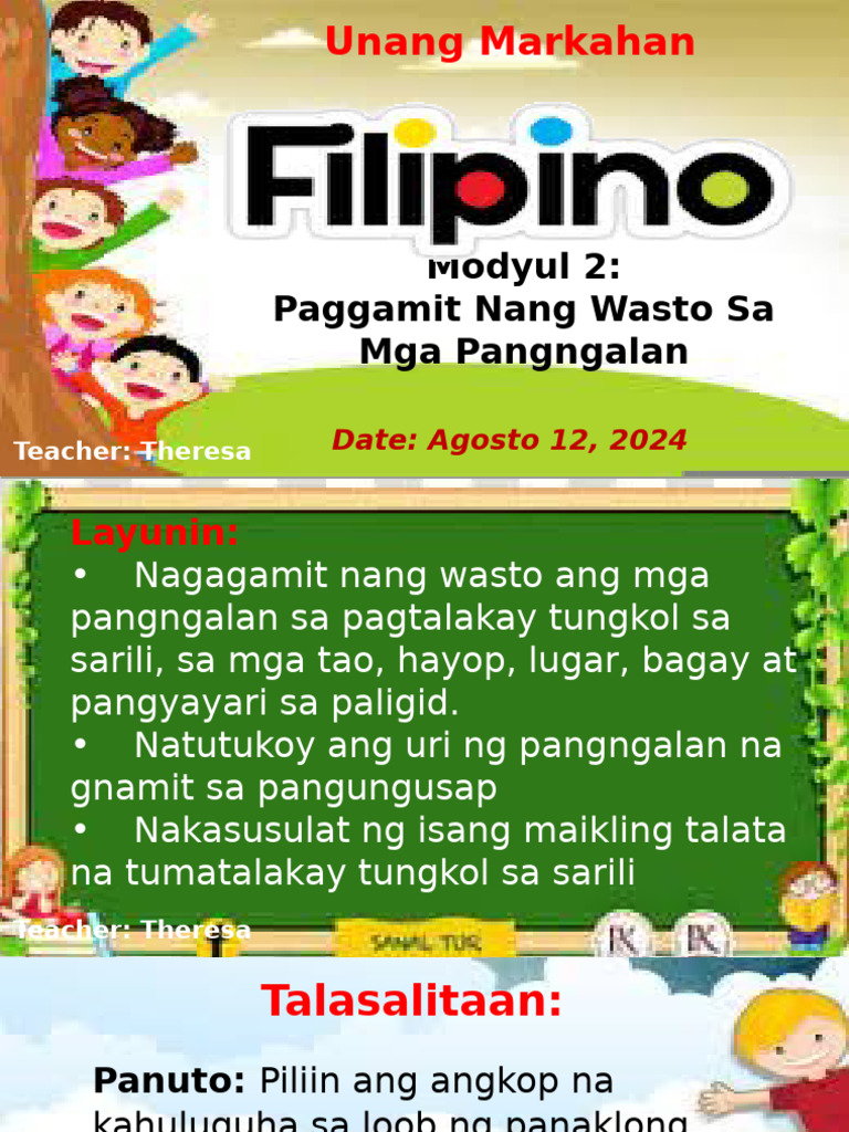 Q1 - WEEK 2 - DAY 1 - Paggamit NG MG Pangngalan Sa Kwento | PDF