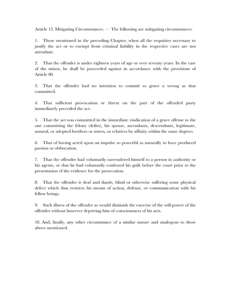 Mitigating Circumstances Explained | PDF | Social Science