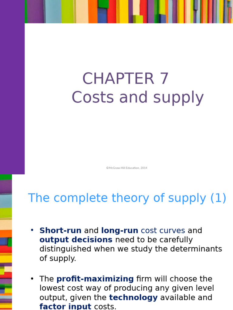 Costs and Supply: ©Mcgraw-Hill Education, 2014 | PDF