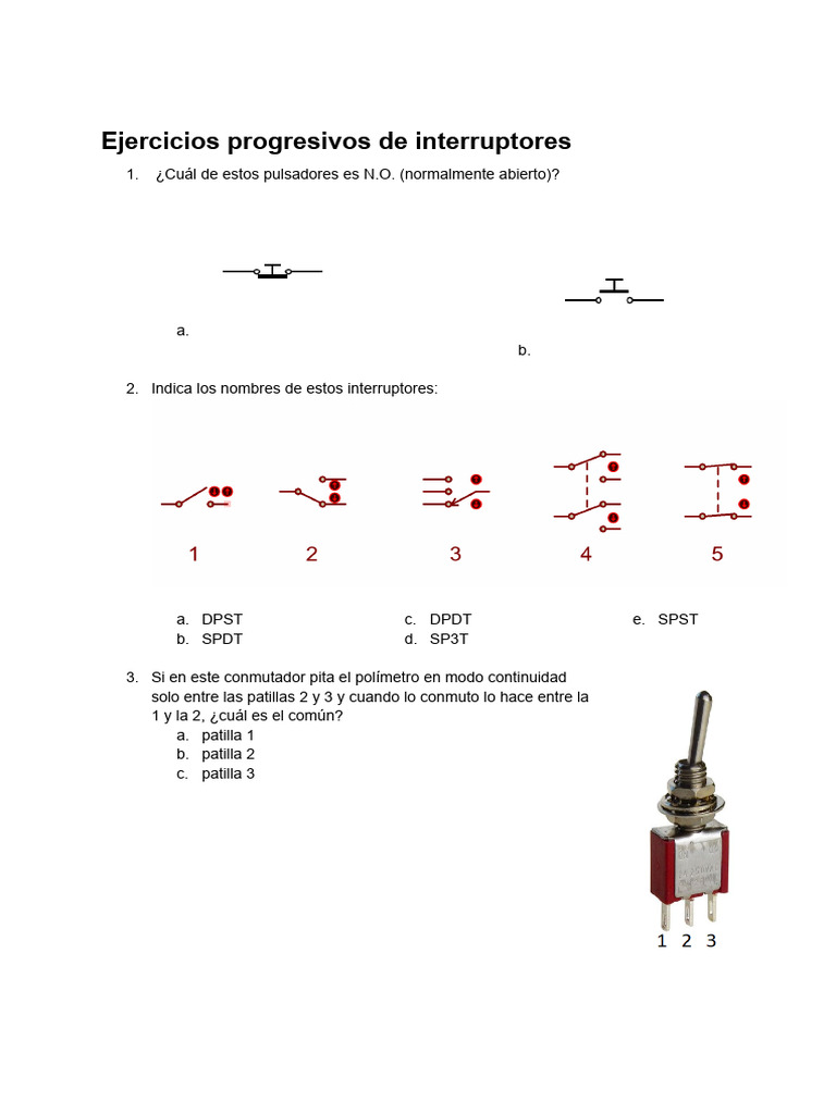 Ejercicio Progresivos Interruptores | PDF