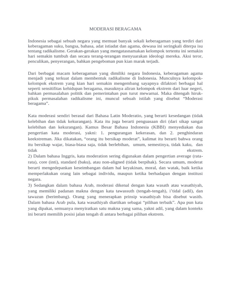 Moderasi Beragama | PDF