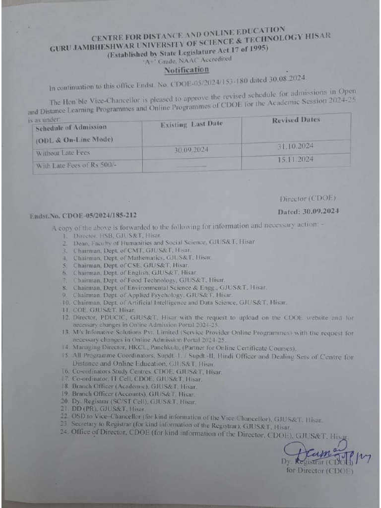 Revised Schedule - 01october2024 - 12-02-17-07 | PDF