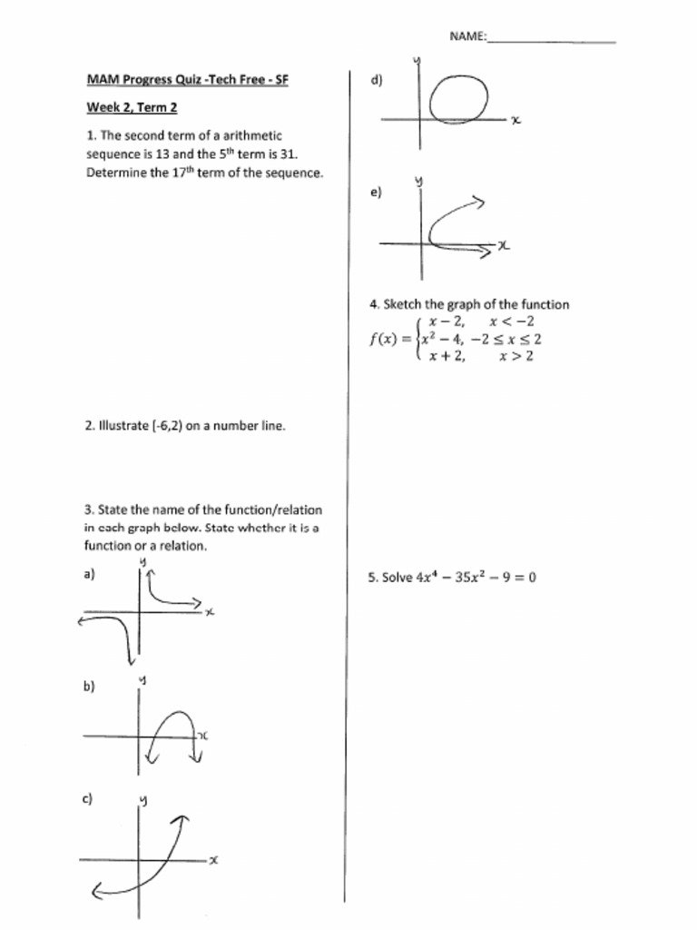 MAM Progress Quiz Term 2 | PDF
