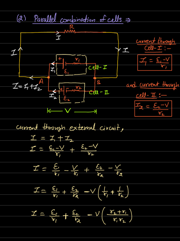Parallel Combination of Two Cells | PDF