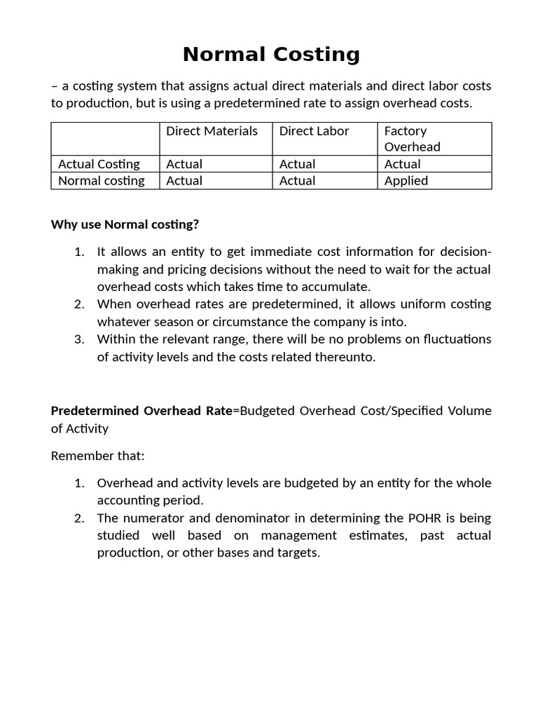 Normal Costing | PDF