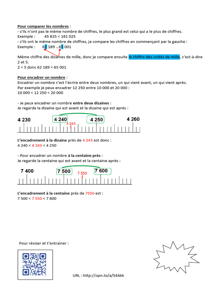 Comparer Encadrer Des Nombres | PDF