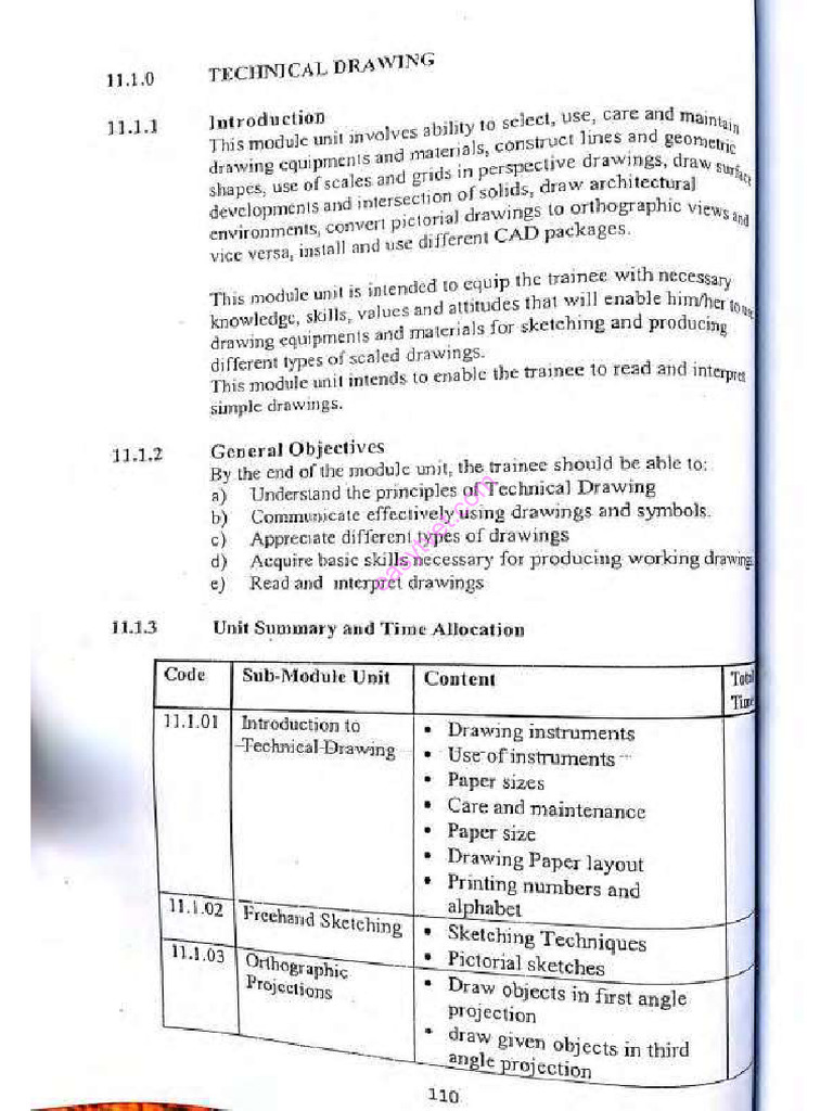 Technically Drawing Module 1 | PDF