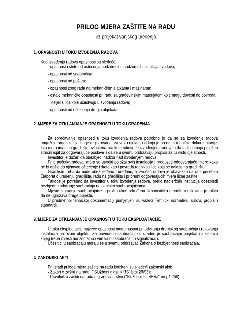 3.0.Prilog mjera zastite na radu | PDF