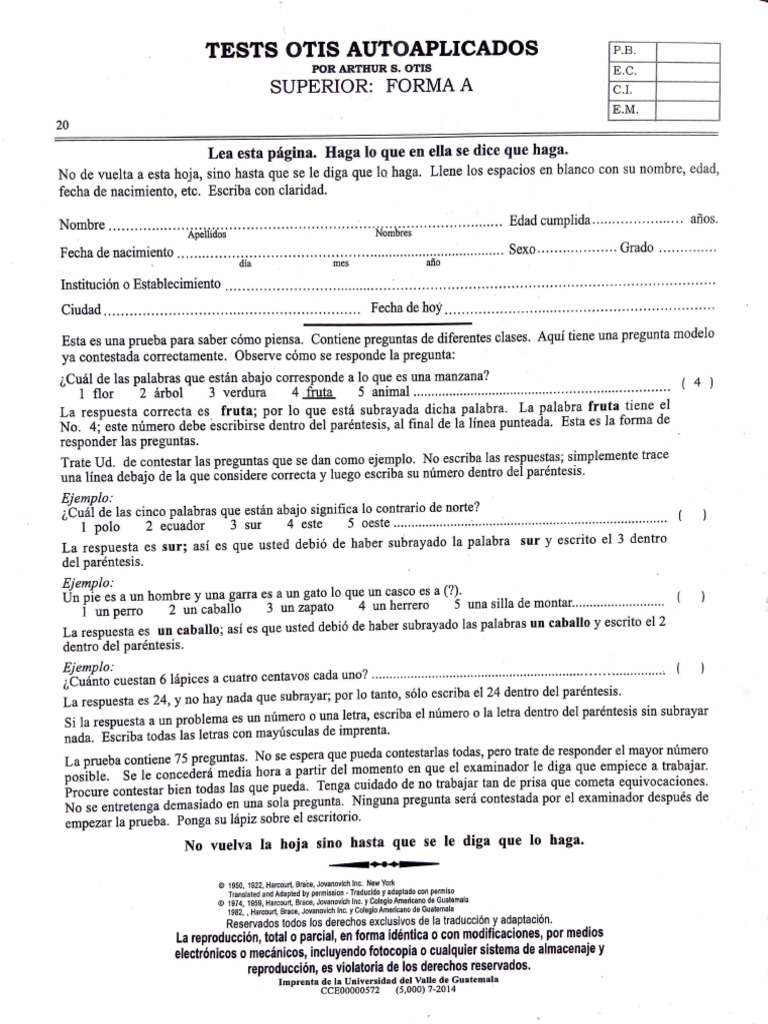 Tests Otis - Superior-1 | PDF