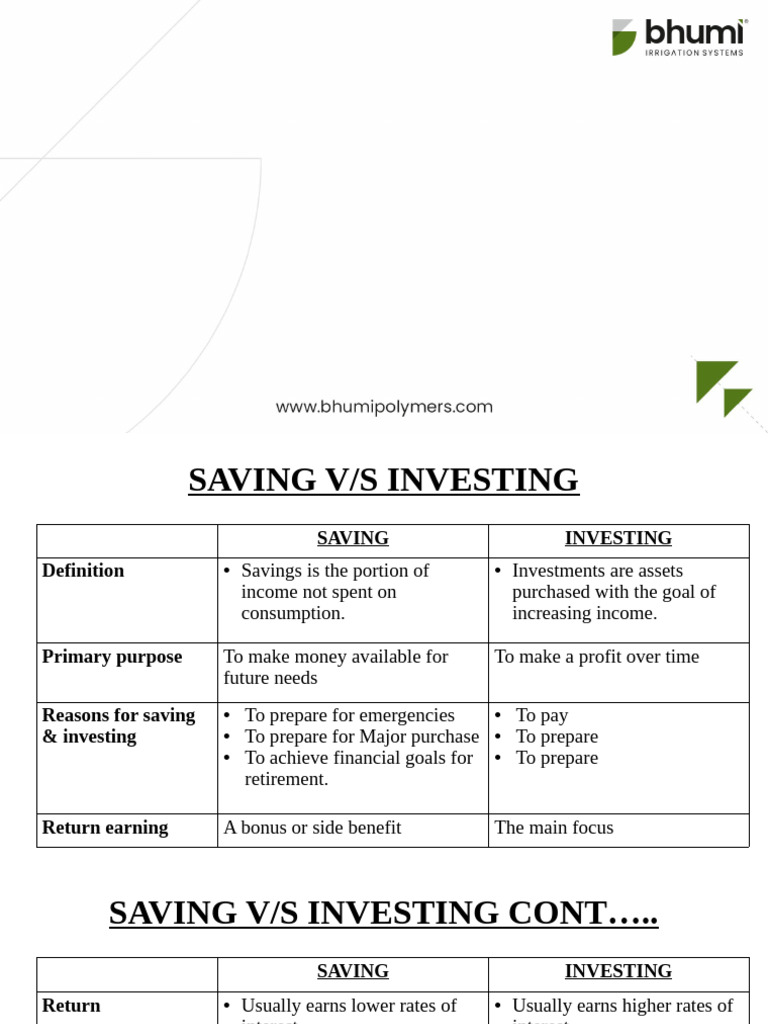 Saving Vs Investment | PDF