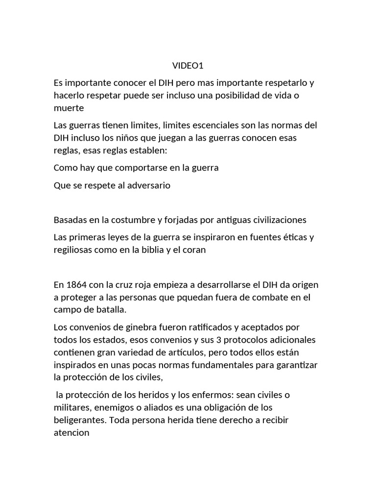 Documento DIH Y DIDH | PDF