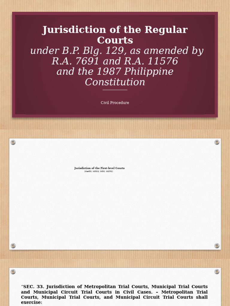 Jurisdiction of The Various Courts (Module) | PDF