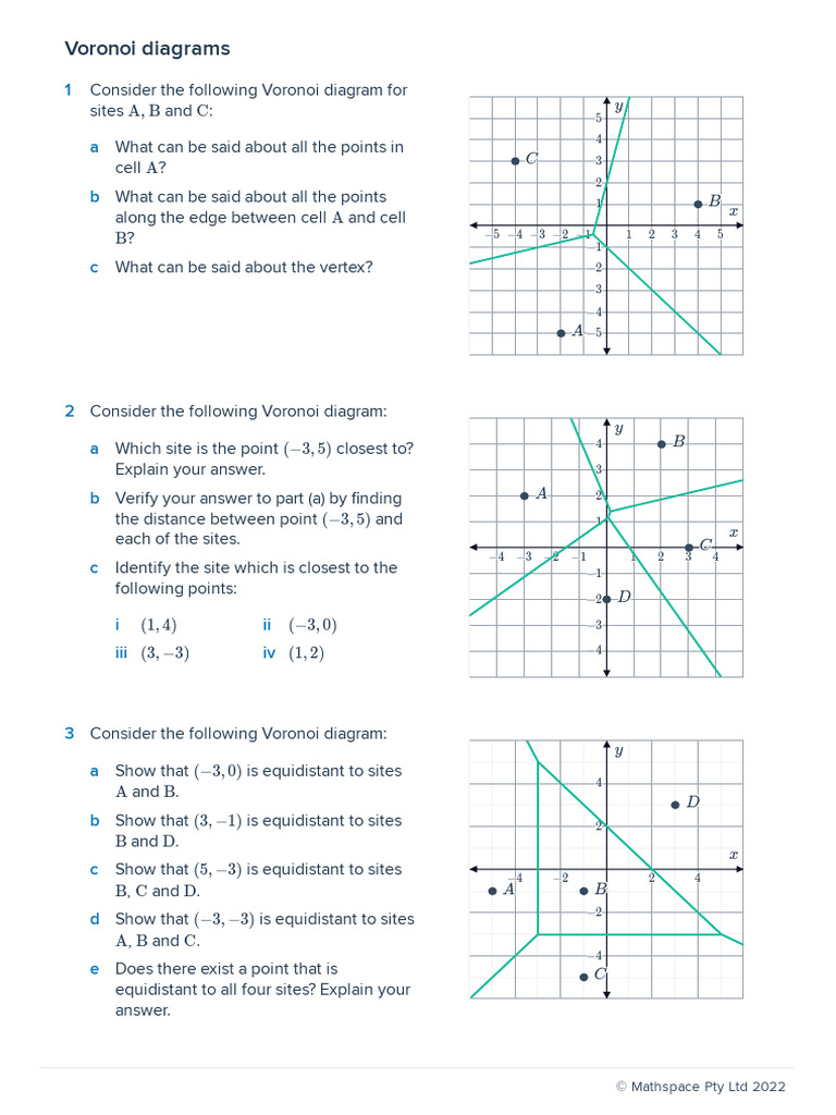 MYP5S 2.2.2 Voronoi Diagrams - Worksheet | PDF