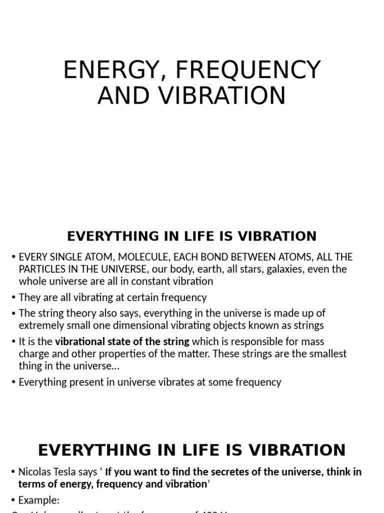 Energy, Frequency and Vibration | PDF
