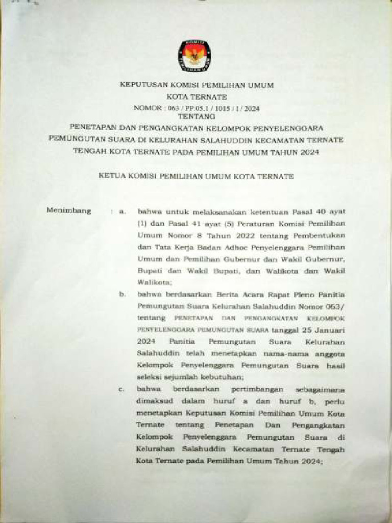 SK KPPS Kel.salahuddin (1) | PDF