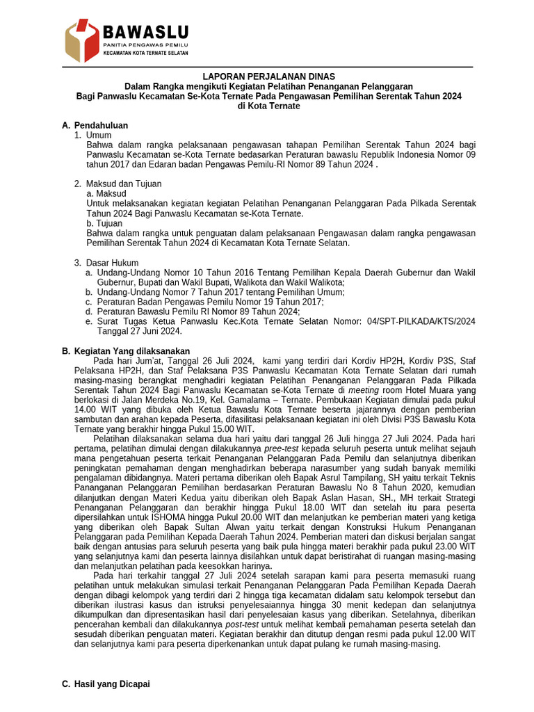 Lap. Perjadin Keg. 26 27 Juli 2024 | PDF