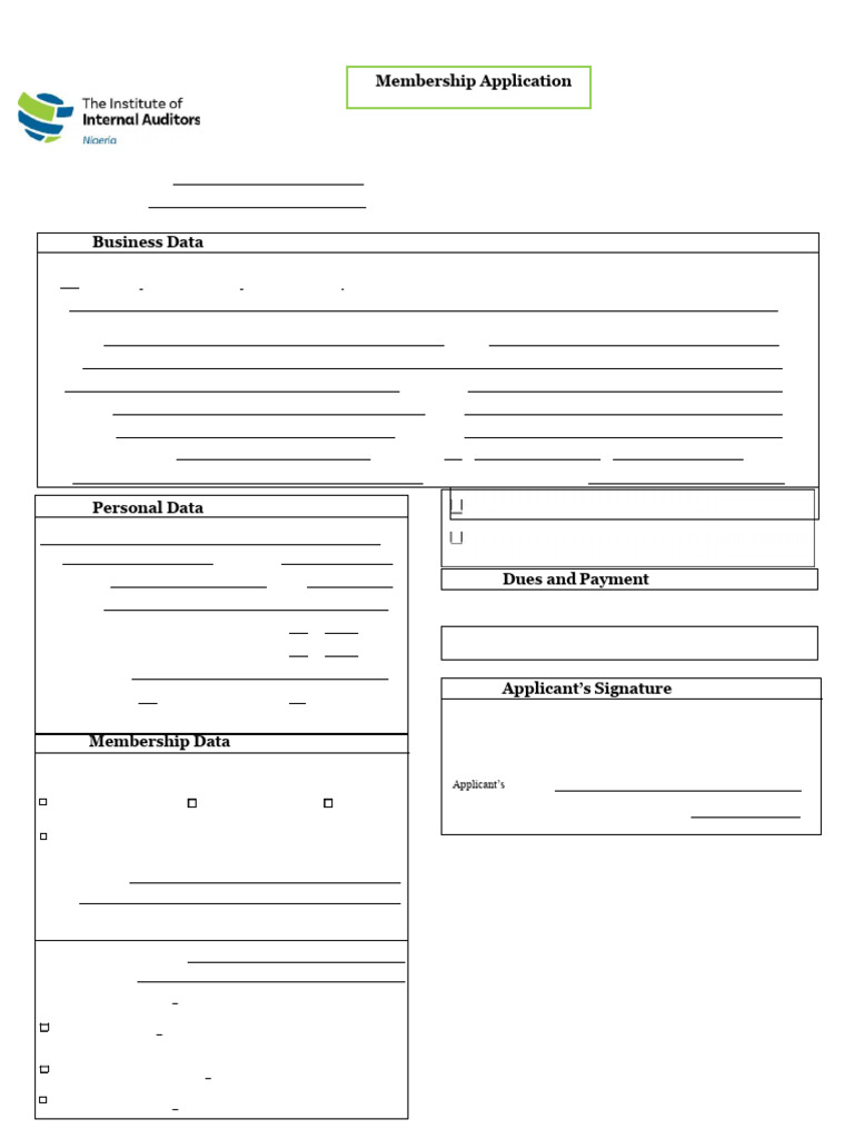 IIA Membership Application 2023 | PDF