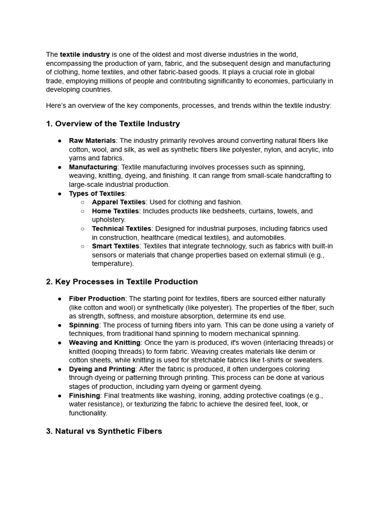 Textile Industry | PDF
