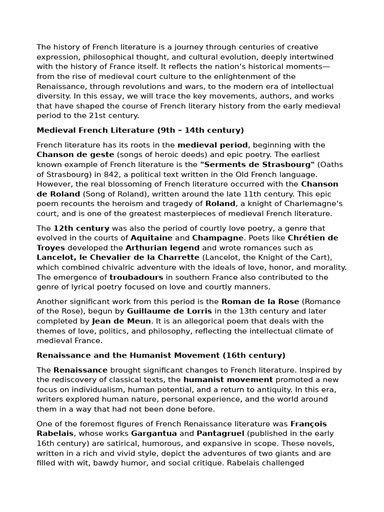 Early French Literature | PDF