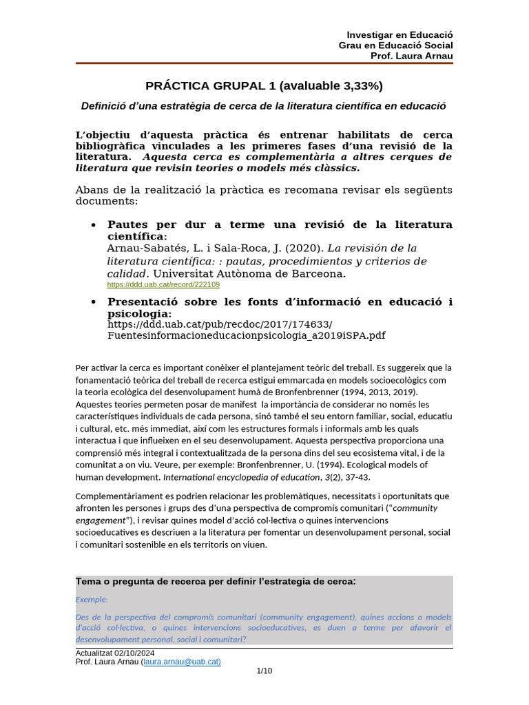 PRÃ CTICA1 - Grupal - Cerca Literatura - EDUSO - 24-25 | PDF