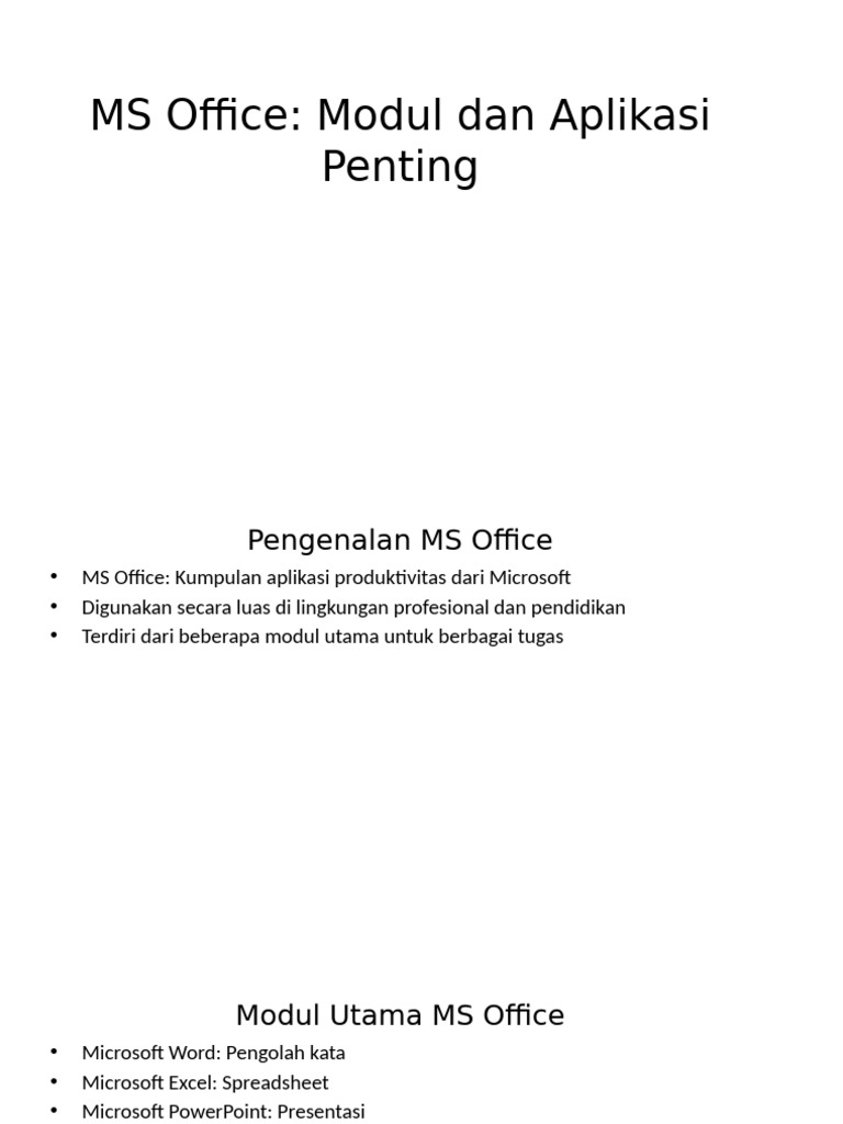 MS Office Modul Dan Aplikasi Penting | PDF