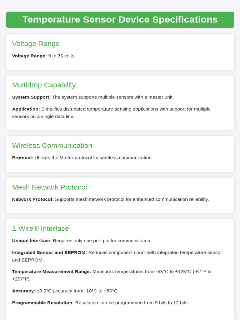 Tempreture Sensor Device | PDF