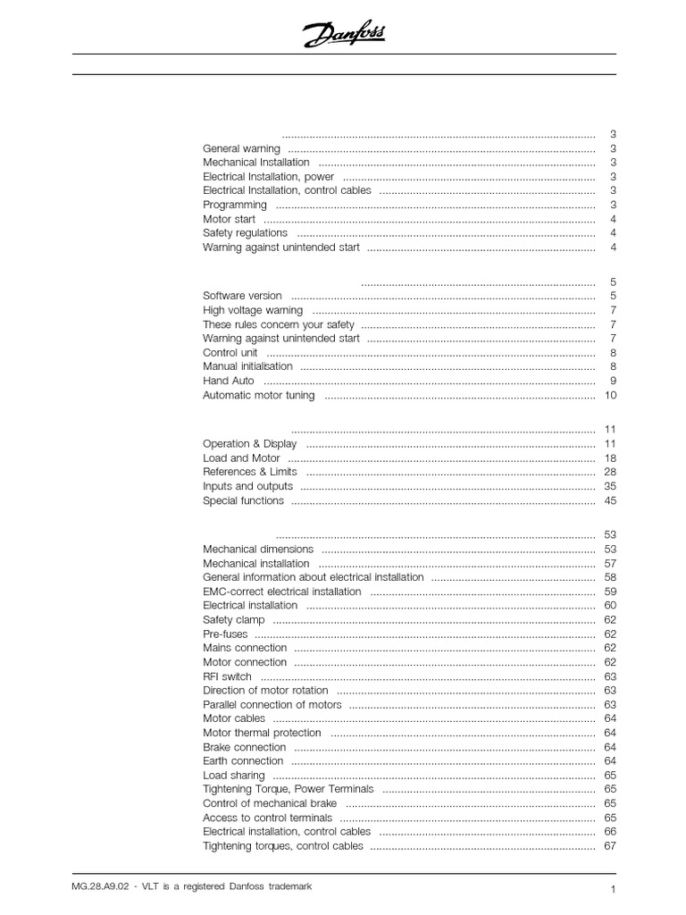 Vlt2800 Operating Instruction | PDF