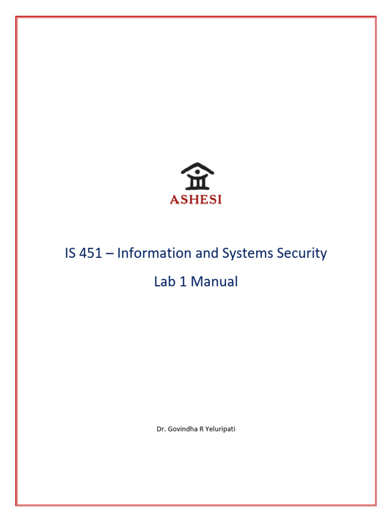 IS451- Lab 1 Manual | PDF IS451- Lab 1 Manual | PDF