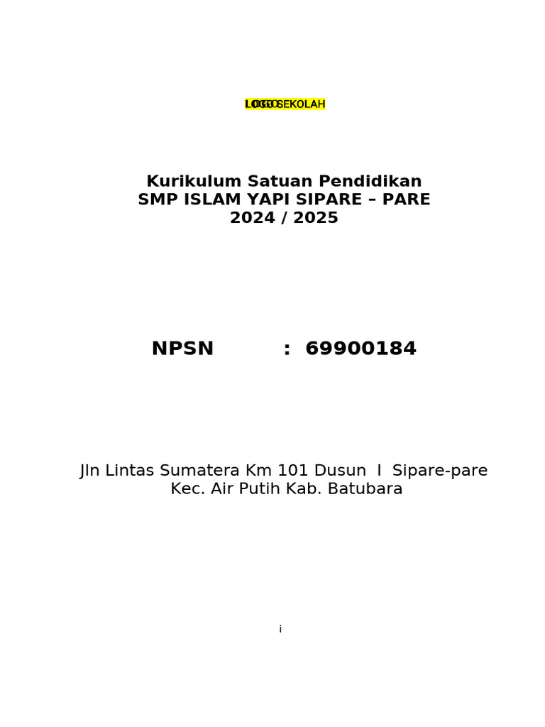 Contoh-Ksp-Smp-T.p 2024-2025 | PDF