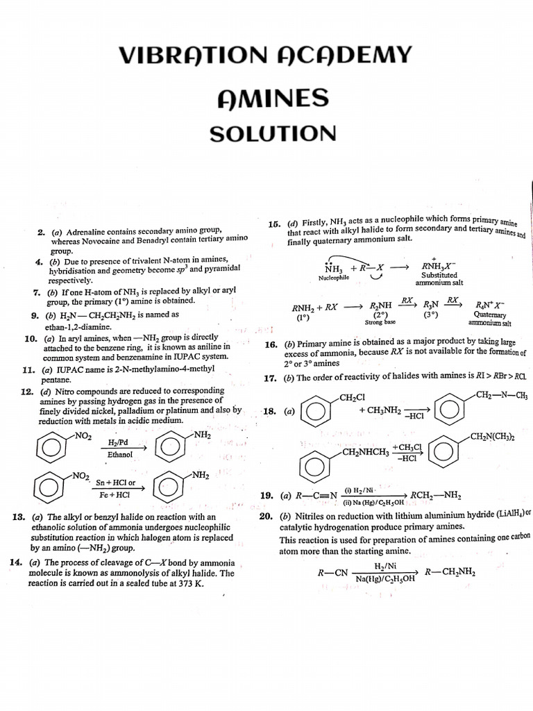 12th Amines Solutions | PDF