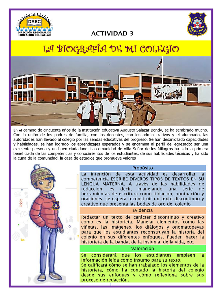 EdA 3-ACTIVIDAD 3 y 4 - 3ro Sec | PDF | Oración (Lingüística) | Cómics