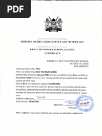 Editable Kenya Primary School Leaving Certificate | PDF
