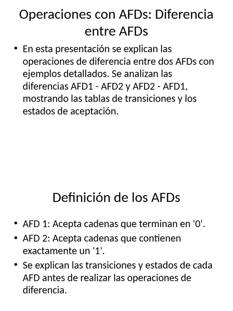 AFD Diferencia Ejemplos | PDF