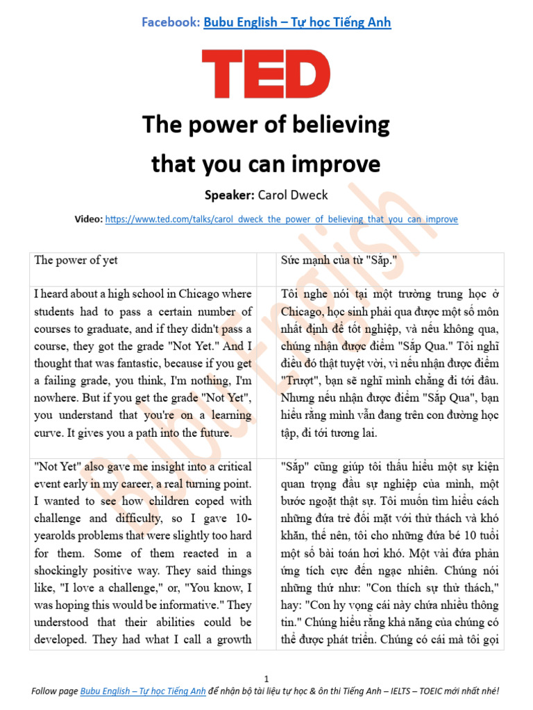 The Power of Believing That You Can Improve | PDF
