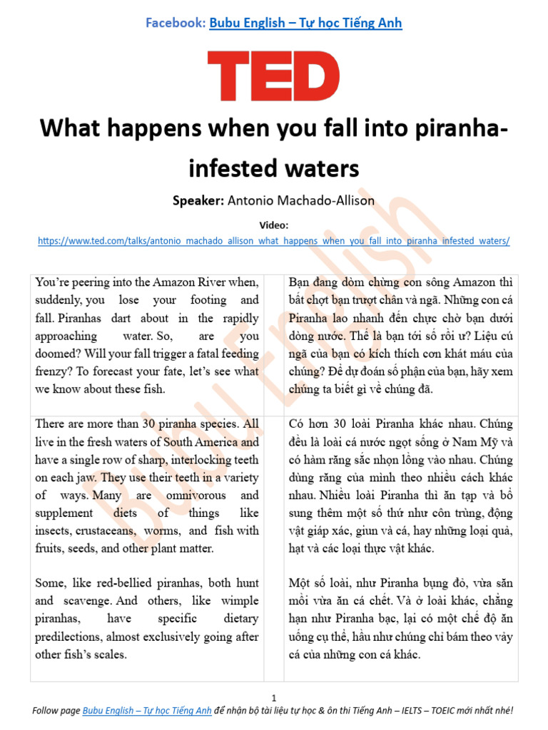 What Happens When You Fall Into Piranha-Infested Waters | PDF