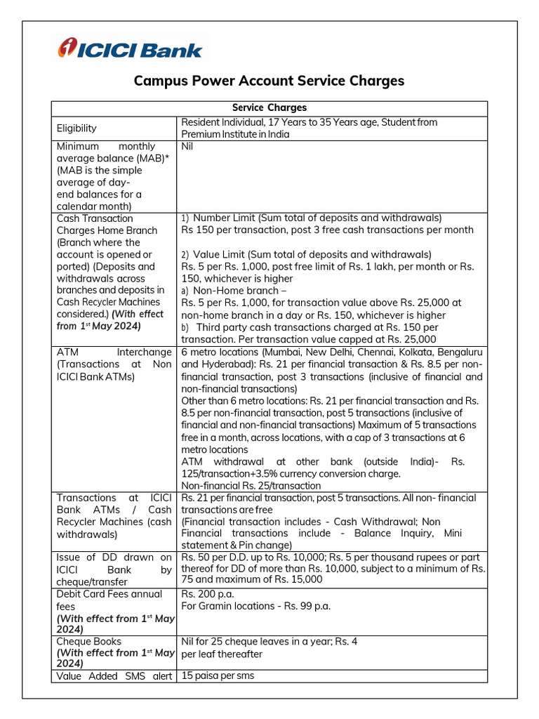 Campus Power Account Service Charges | PDF