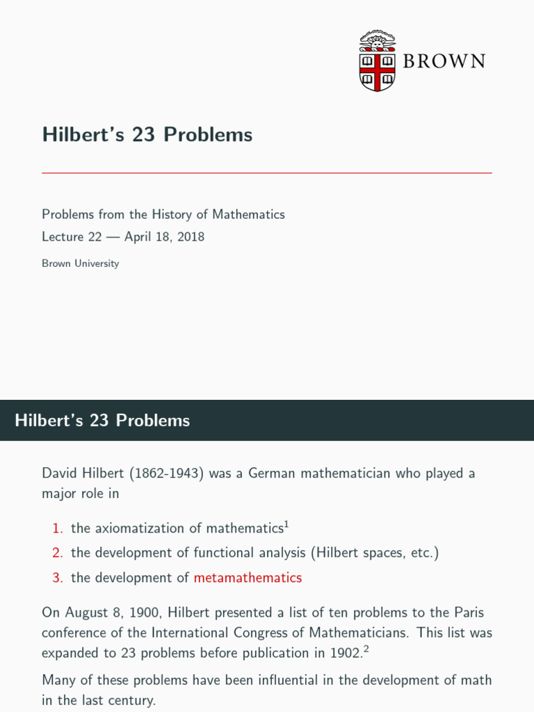 Homslides 22 Hilbert 23 | PDF | Set (Mathematics) | Teaching Methods ...
