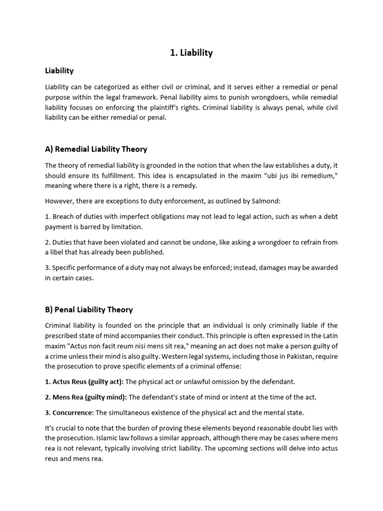 Liability notes in easy wording with same headings | PDF