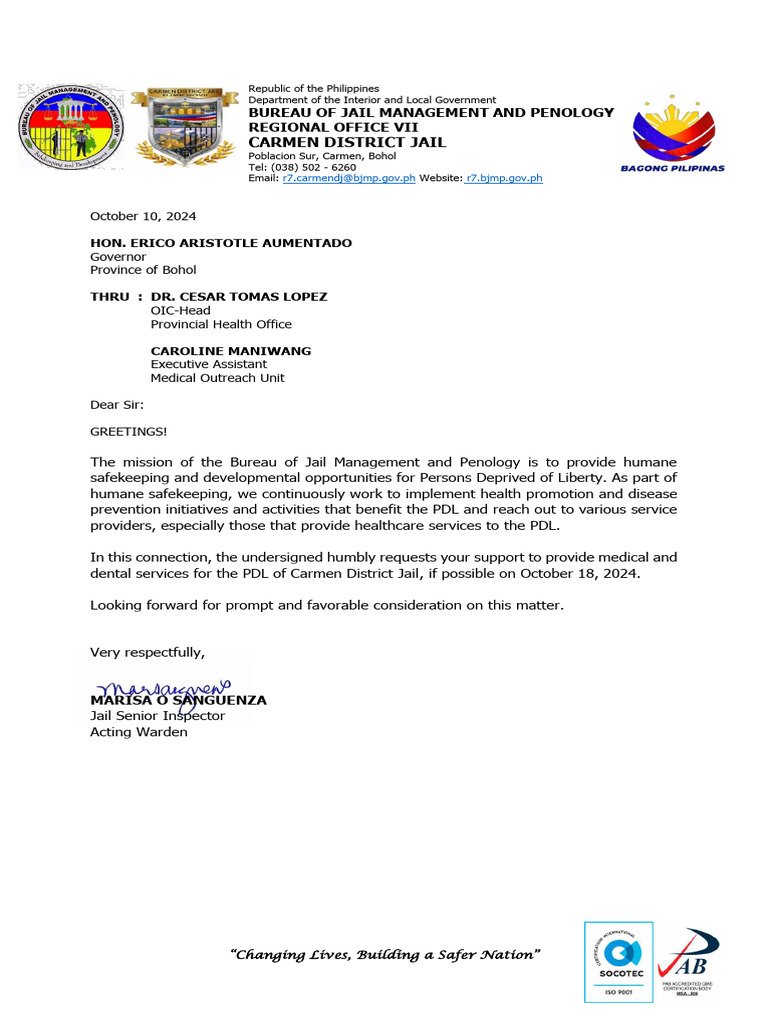 Carmen District Jail-Medical and Dental Request | PDF