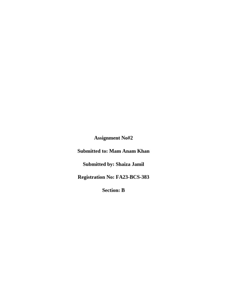 Assignment No2 Oop Lab | PDF Assignment No2 Oop Lab | PDF