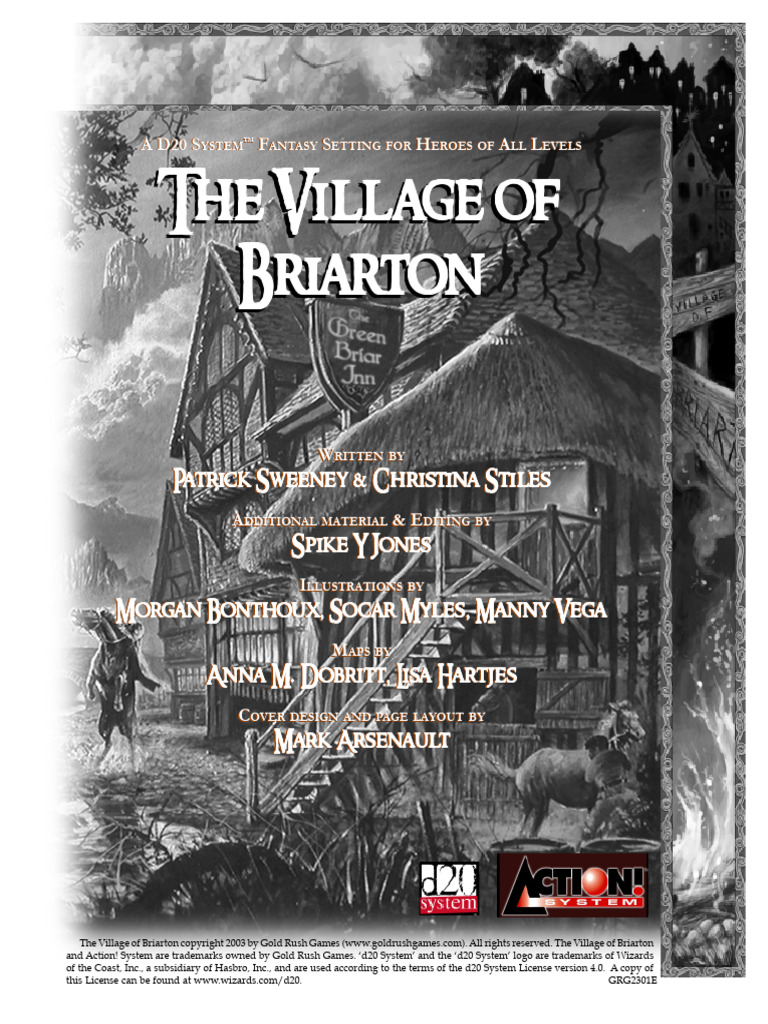 Action System - Gold Rush Games - Sourcebook - Village of Briarton | PDF